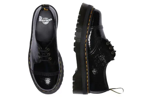 Dr. Martens 1461 Distressed Patent Leather Platform Shoes