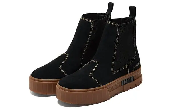 PUMA Mayze Chelsea Suede Boot - Black/brown