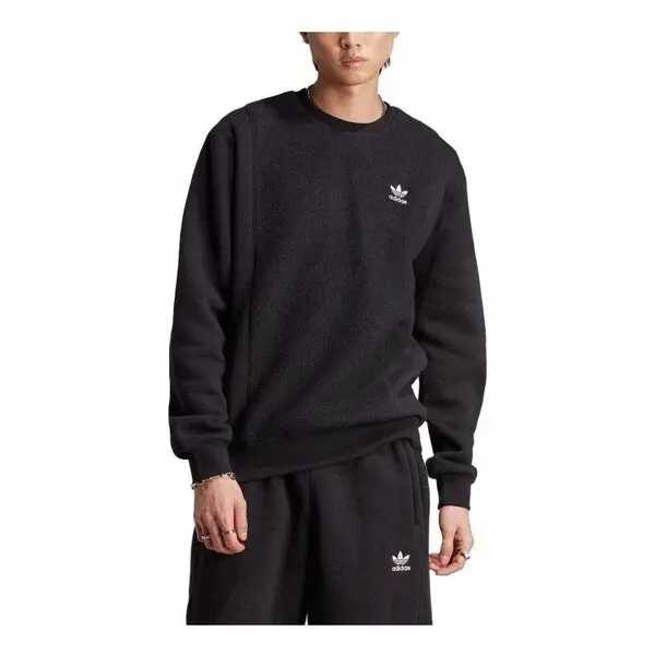 Adidas Originals Essentials+ Trefoil Crew Sweatshirt - Black