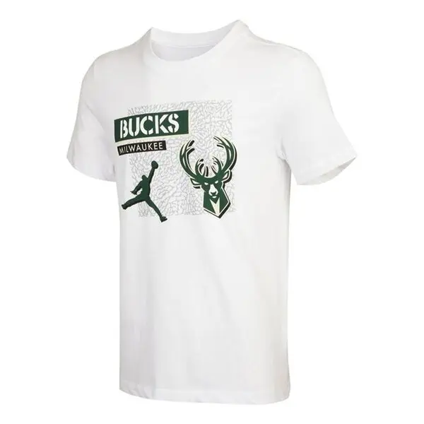 Nike Mil Nk Df Es Jdn Stmt 2 T Pattern Printing Round Neck Sports Short Sleeve T-shirt - White