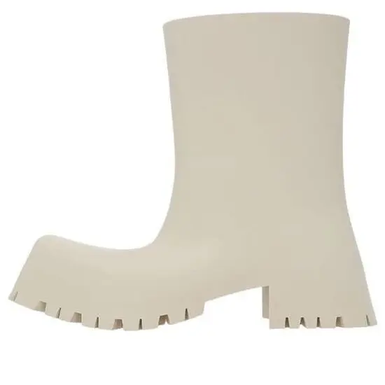 Balenciaga 50mm Trooper Rubber Boots - Beige