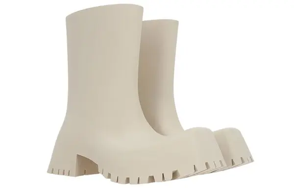 Balenciaga 50mm Trooper Rubber Boots - Beige