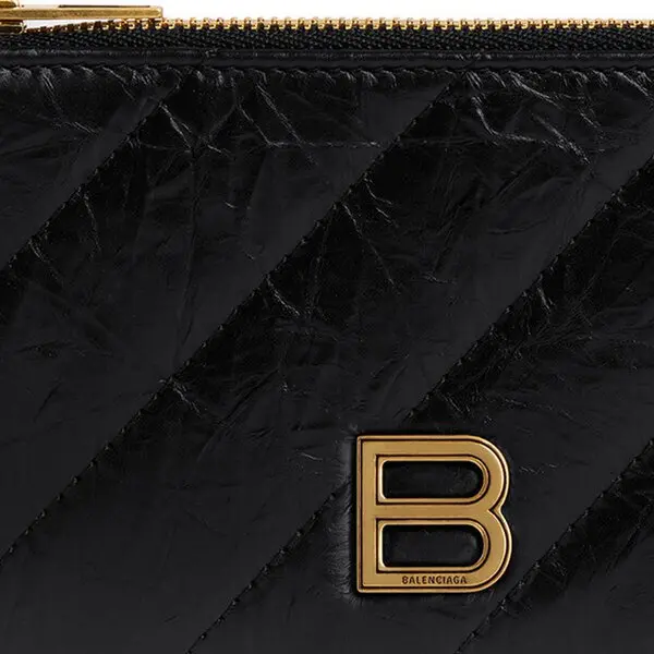Balenciaga Crush Long Coin And Card Holder Quilted