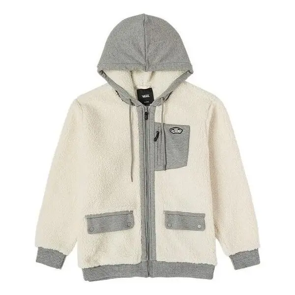 VANS Zip-up Fleece Hoodie - Beige/grey