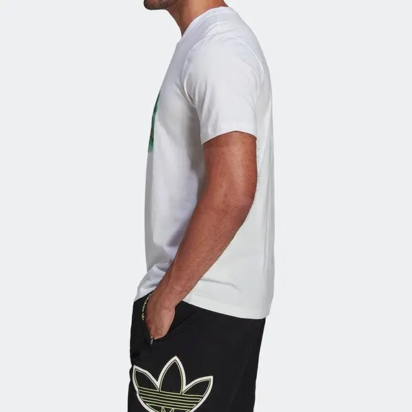 Adidas Originals Character Pattern Printing Round Neck Short Sleeve White - Multi-color