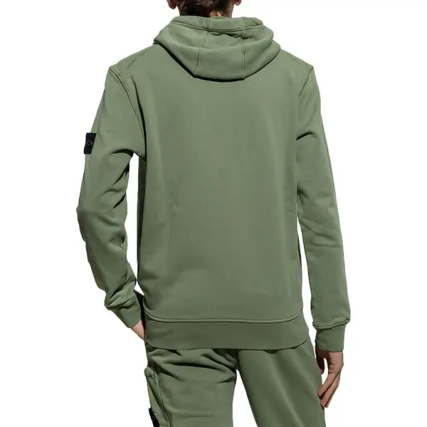 Stone Island Compass Motif Detail Hoodie - Green