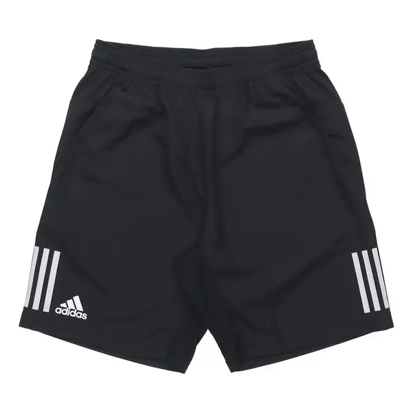Adidas Straight Sports Shorts With Iconic Three-stripe Detailing - Black