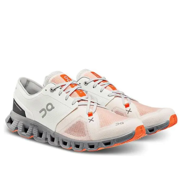 On Cloud X 3 Athletic Sneakers - White/orange