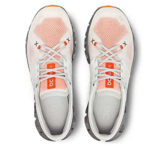 On Cloud X 3 Athletic Sneakers - White/orange