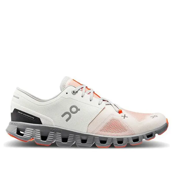 On Cloud X 3 Athletic Sneakers - White/orange