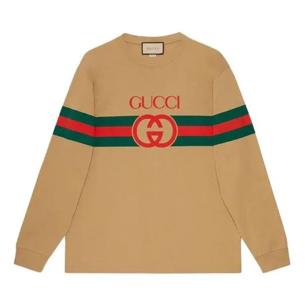 Gucci Long Sleeve New Logo T-shirt - Camel