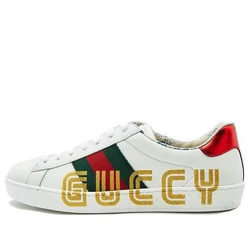 Gucci Ace Low Guccy Print Sneakers - White