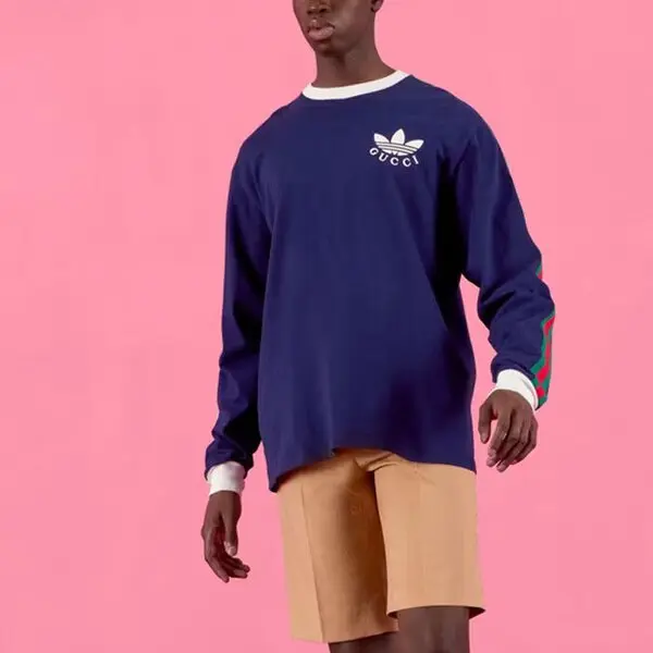 Gucci X Adidas Cotton Jersey Long Sleeve T-shirt