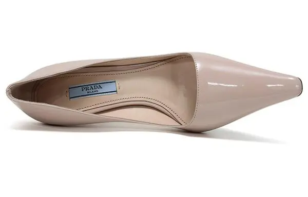 Prada Satin Pointed Toe High Heel Pumps - Beige