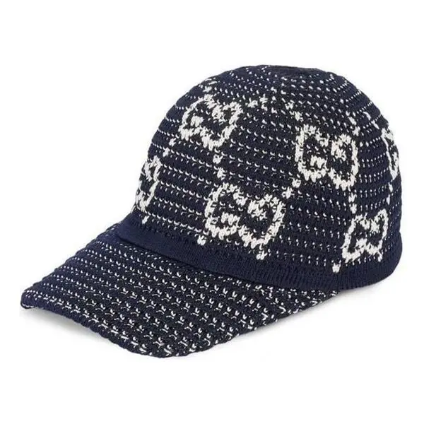 Gucci Gg Crochet Baseball Hat - Blue