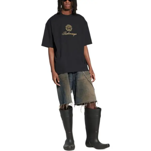 Balenciaga Qixi Crest T-shirt Medium Fit - Black