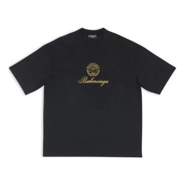 Balenciaga Qixi Crest T-shirt Medium Fit - Black