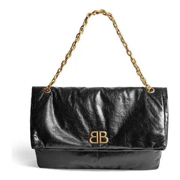 Balenciaga Monaco Large Chain Bag - Black