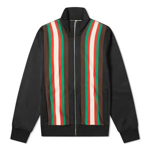 Gucci Vintage Striped Zip-up Jacket - Black