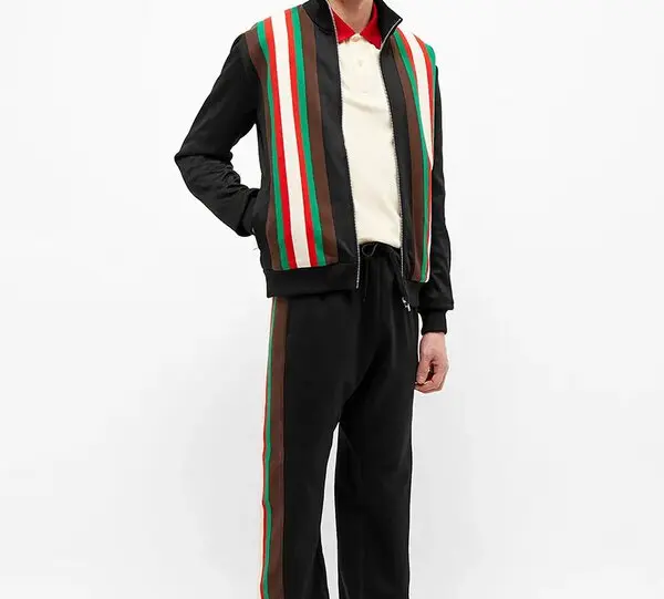 Gucci Vintage Striped Zip-up Jacket - Black