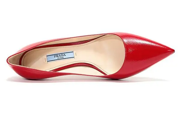 Prada Pointed Saffiano Leather Heels