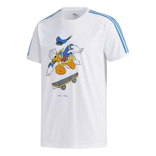 Adidas Neo U Dsny Dd Tee Donald Duck Casual Round Neck Short Sleeve White - White/blue