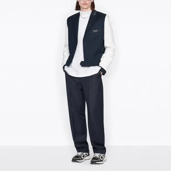 Dior Ss22 Logo Plain Weave Knit Long Sleeves T-shirt