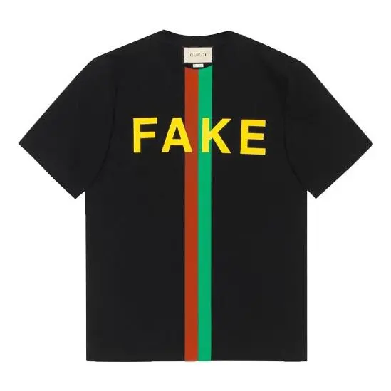 Gucci Fake/not" Print Oversize T-shirt - Black