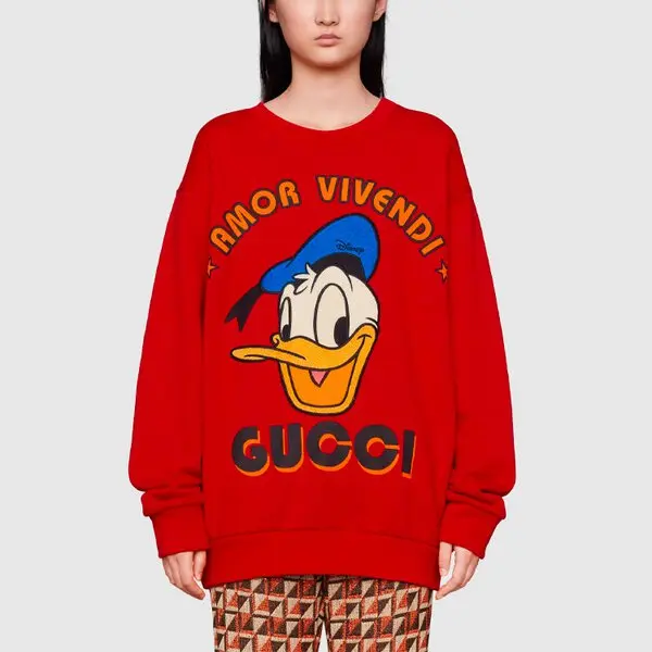Gucci X Disney Donald Duck Printed Cotton Sweatshirt