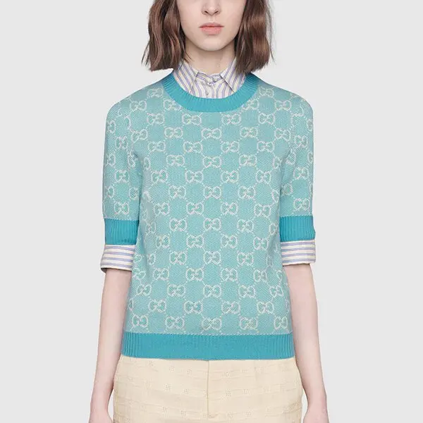 Gucci Gg Cotton Wool Piquet Top