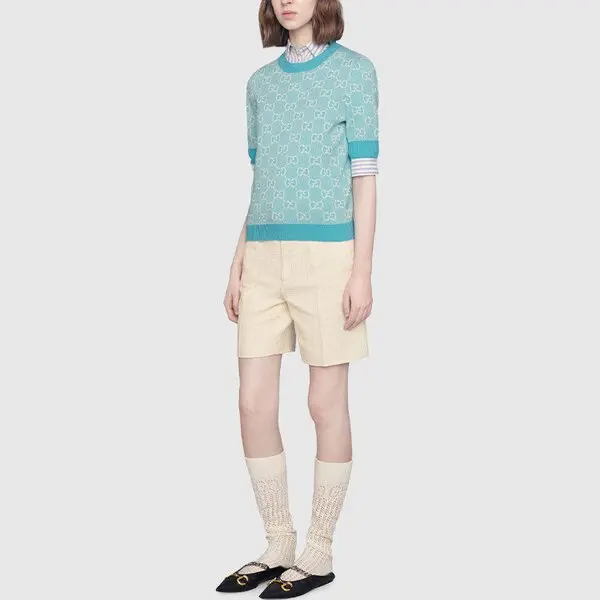 Gucci Gg Cotton Wool Piquet Top