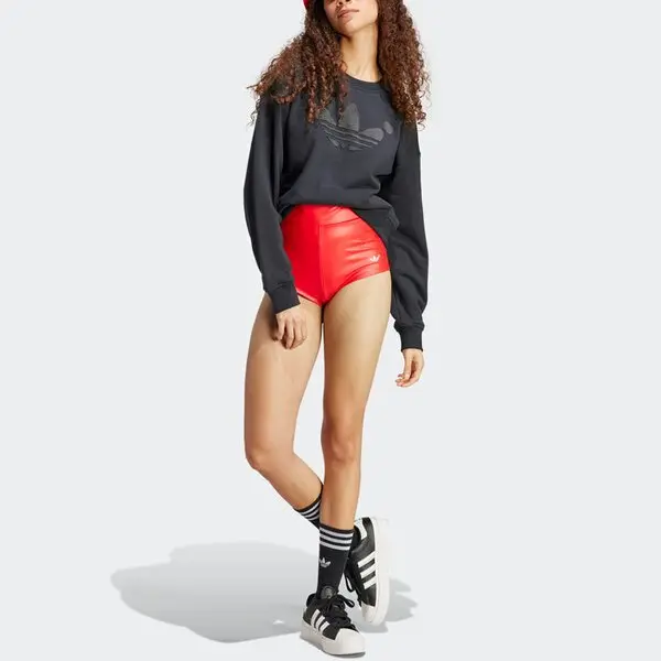 Adidas Originals Blue Version Logo High-waisted Shorts