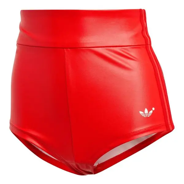 Adidas Originals Blue Version Logo High-waisted Shorts - Red