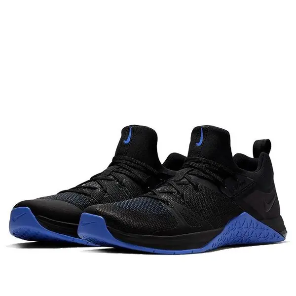 Nike Metcon Flyknit 3 Athletic Sneakers - Black/game Royal-orange Peel