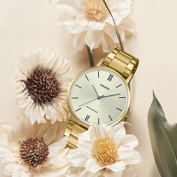 Casio Water Resistant Analog Watch - Gold