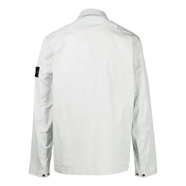 Stone Island Compass Zipped Shirt - White