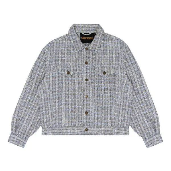 Drew House Boucle Mascot Oversized Trucker Jacket - Grey Blue