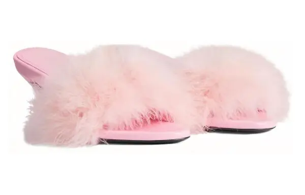 Balenciaga Feather Trimmed High Heel Sandals