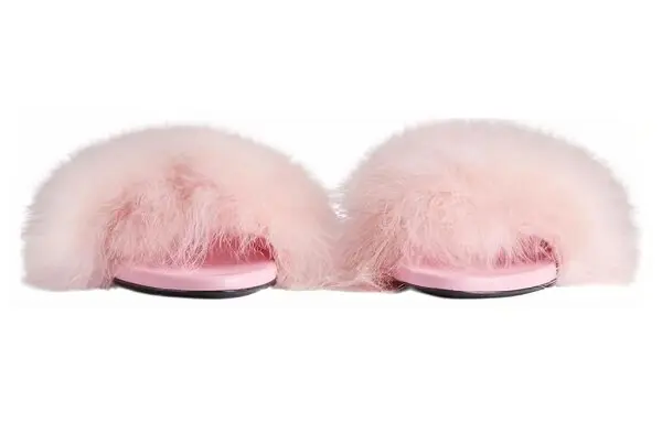 Balenciaga Feather Trimmed High Heel Sandals
