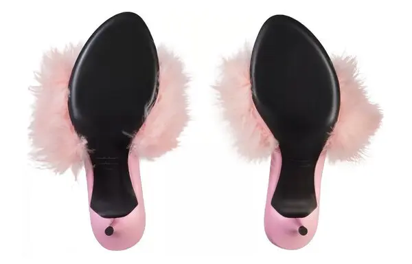 Balenciaga Feather Trimmed High Heel Sandals