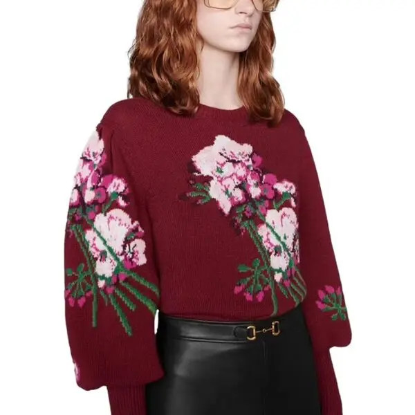 Gucci Floral-intarsia Wool Jumper