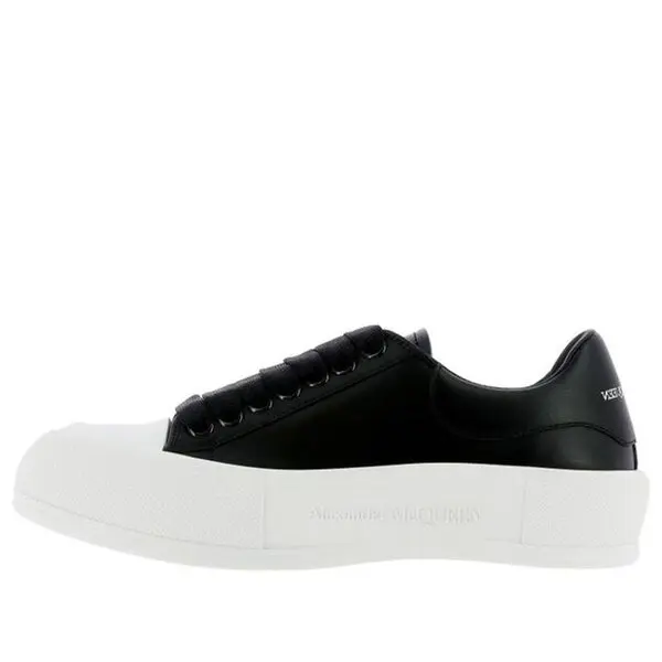Alexander McQueen Deck Plimsoll Lace-up Sneakers - Black/white
