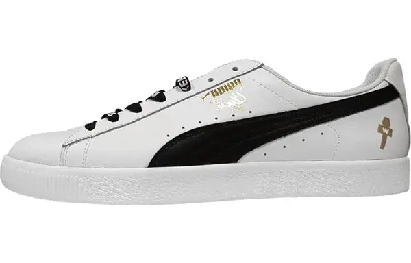 PUMA Clyde Core Leather Foil Sneakers