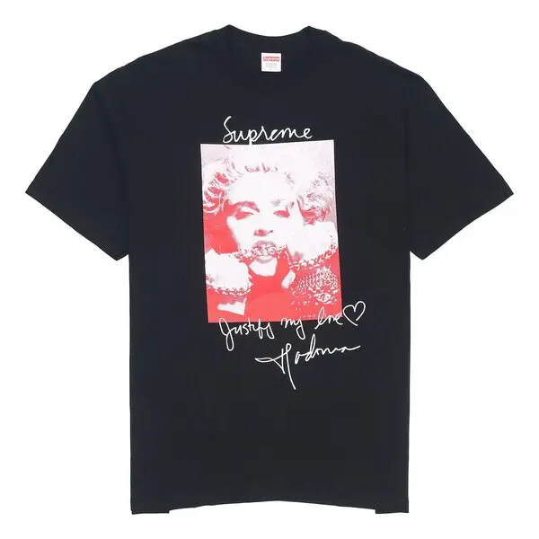 Supreme Fw18 Madonna Tee Character Avatar Printing Short Sleeve - Black