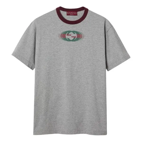 Gucci Ss25 Interlocking G Shadow Print T-shirt Ancora - Grey