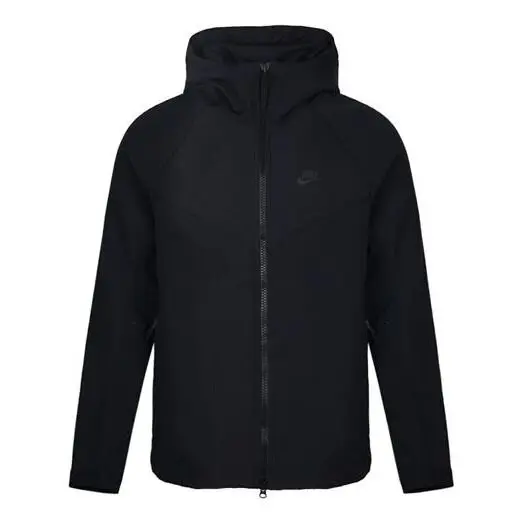 Nike Logo Printing Splicing Hooded Jacket - Default Color