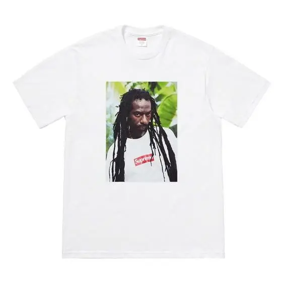 Supreme Ss19 Buju Banton Tee Reggae Character Printing Short Sleeve - White