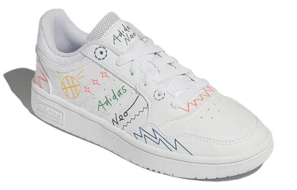 Adidas Hoops 3.0 Low Top Sneakers - Cloud White/muti-color