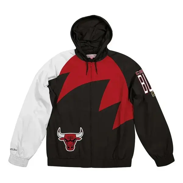 Mitchell & Ness Chicago Bulls Shark Tooth Jacket - Black/red