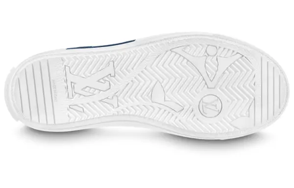 LOUIS VUITTON Charlie Sneakers In White Denim Monogram - White/blue